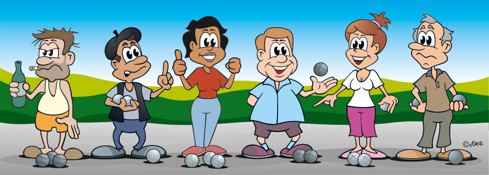 Boule / Pétanque Cartoons und Designs vom Cartoonisten JOKA